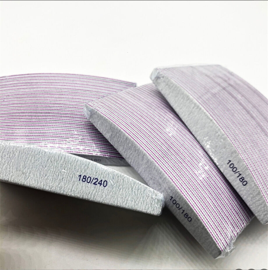 Professional 100 180 Grit Double Sided Emery Nail File Stick Sand Paper ...