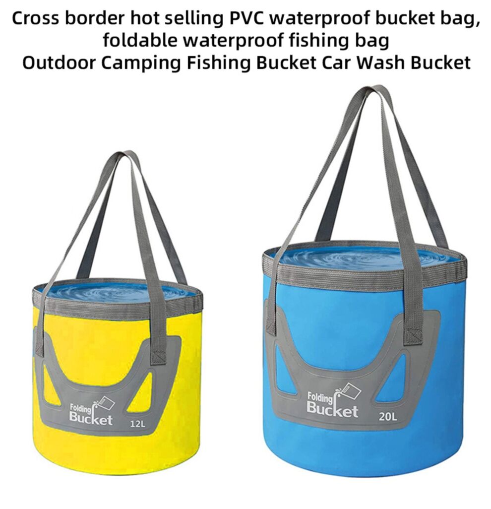 Multifunctional Pvc 12l Fishing Bucket Yellow Collapsible Bucket ...