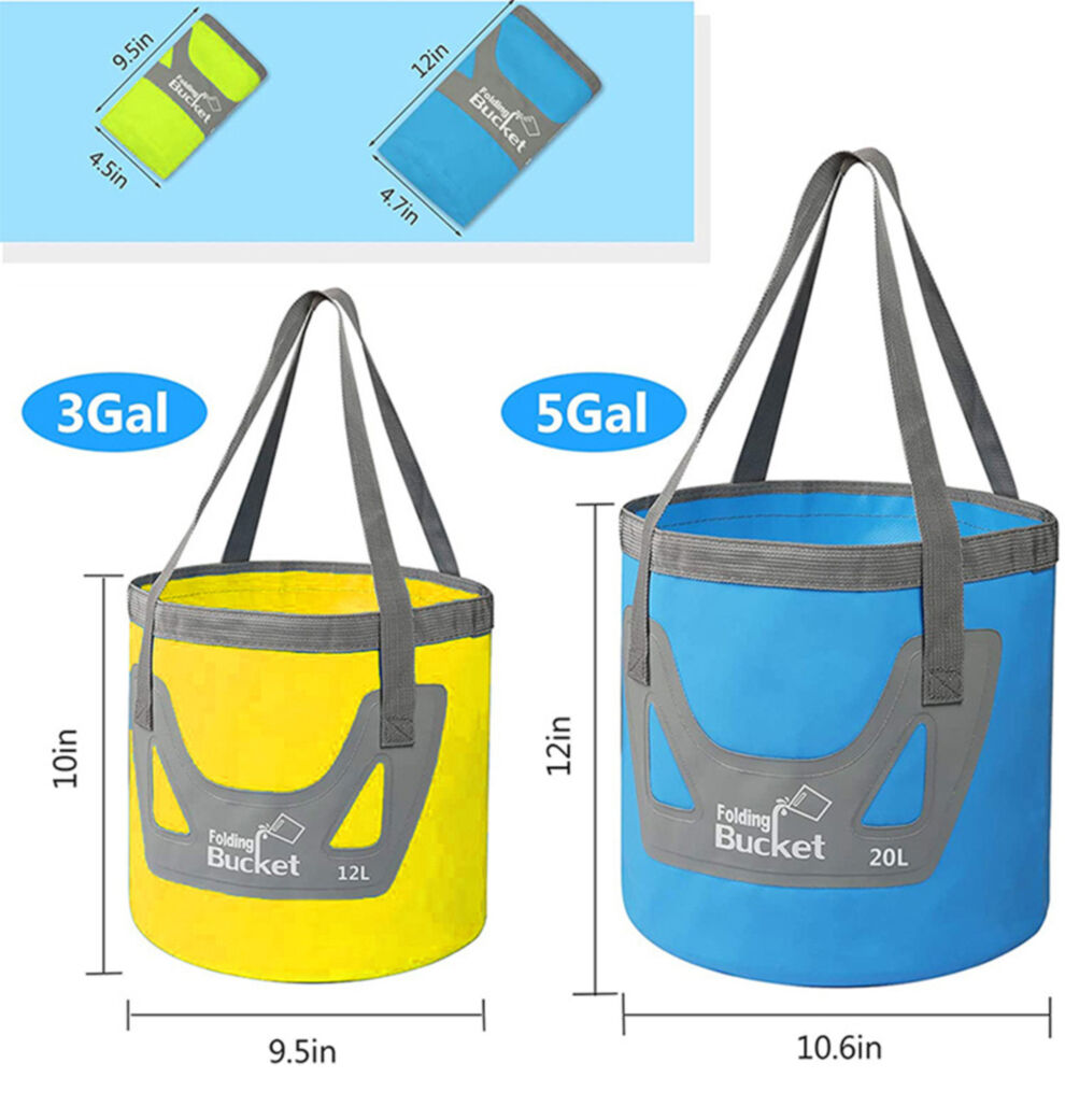 Multifunctional Pvc 12l Fishing Bucket Yellow Collapsible Bucket ...