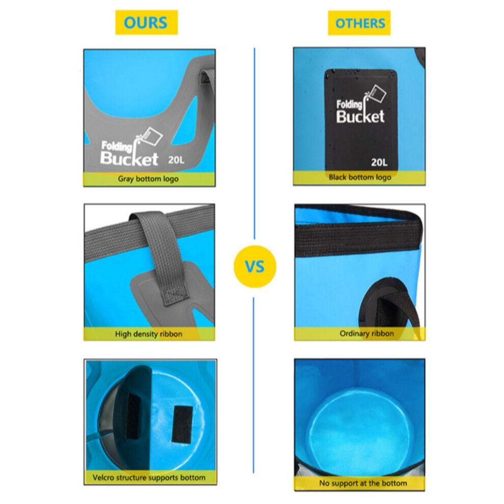 Multifunctional Pvc 12l Fishing Bucket Yellow Collapsible Bucket ...