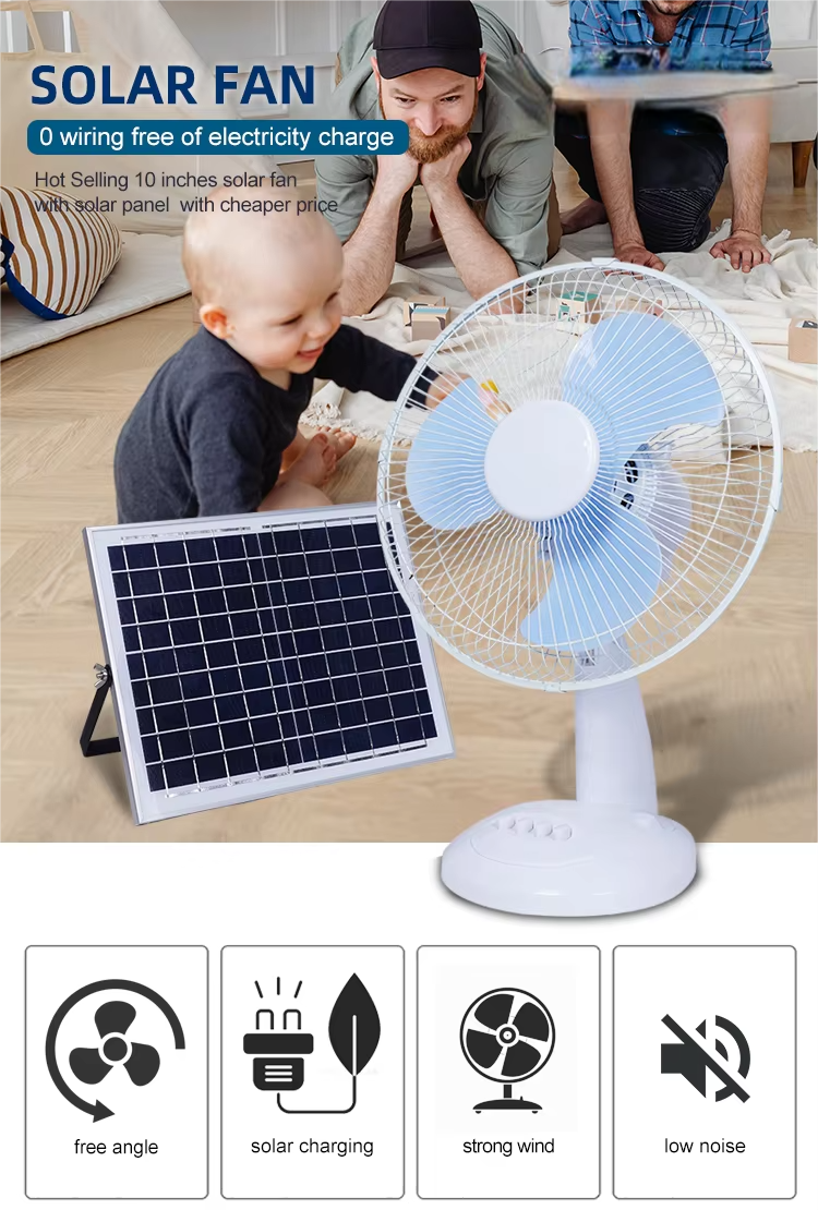 Solar Fan Factory Full Lithium Battery Solar Panel 10 Inches Usb Charge ...