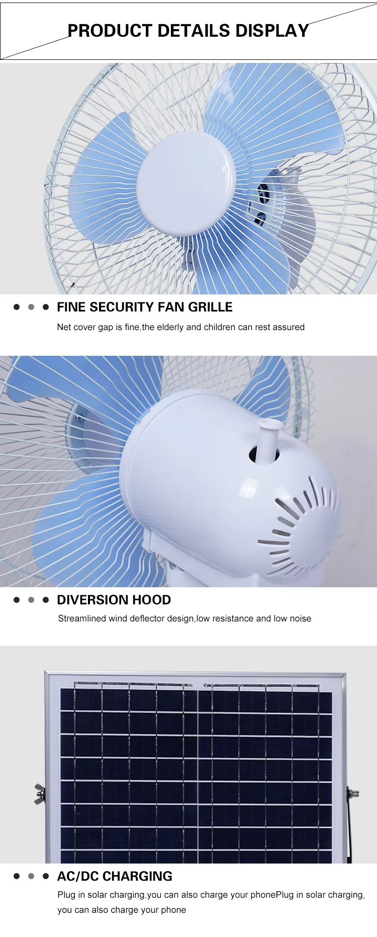 Solar Fan Factory Full Lithium Battery Solar Panel 10 Inches Usb Charge ...