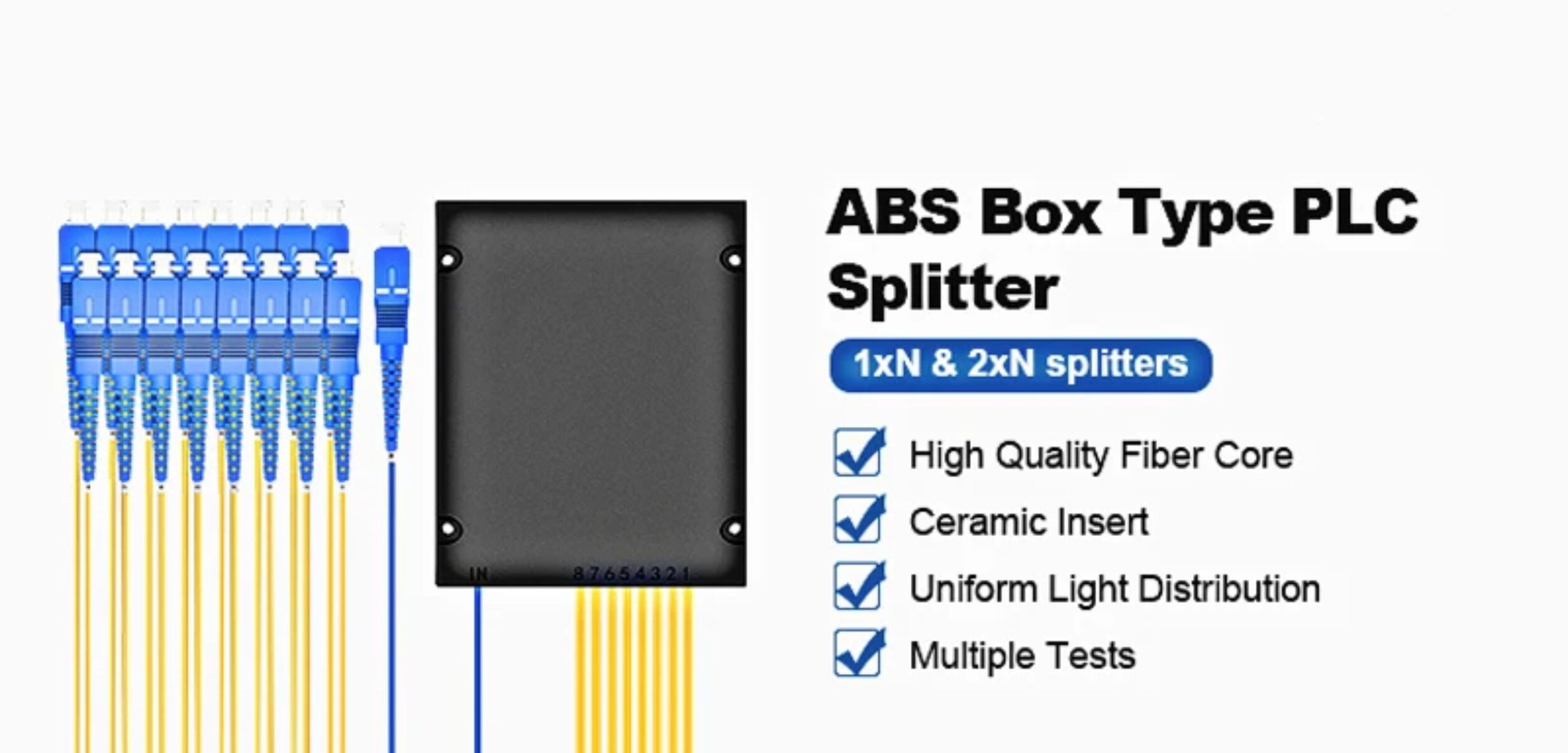 G657a1 G657a2 Fiber Type Abs Box Plc Splitter 2.0/3.0mm Diameter Fiber Optic Abs Box Plc ...