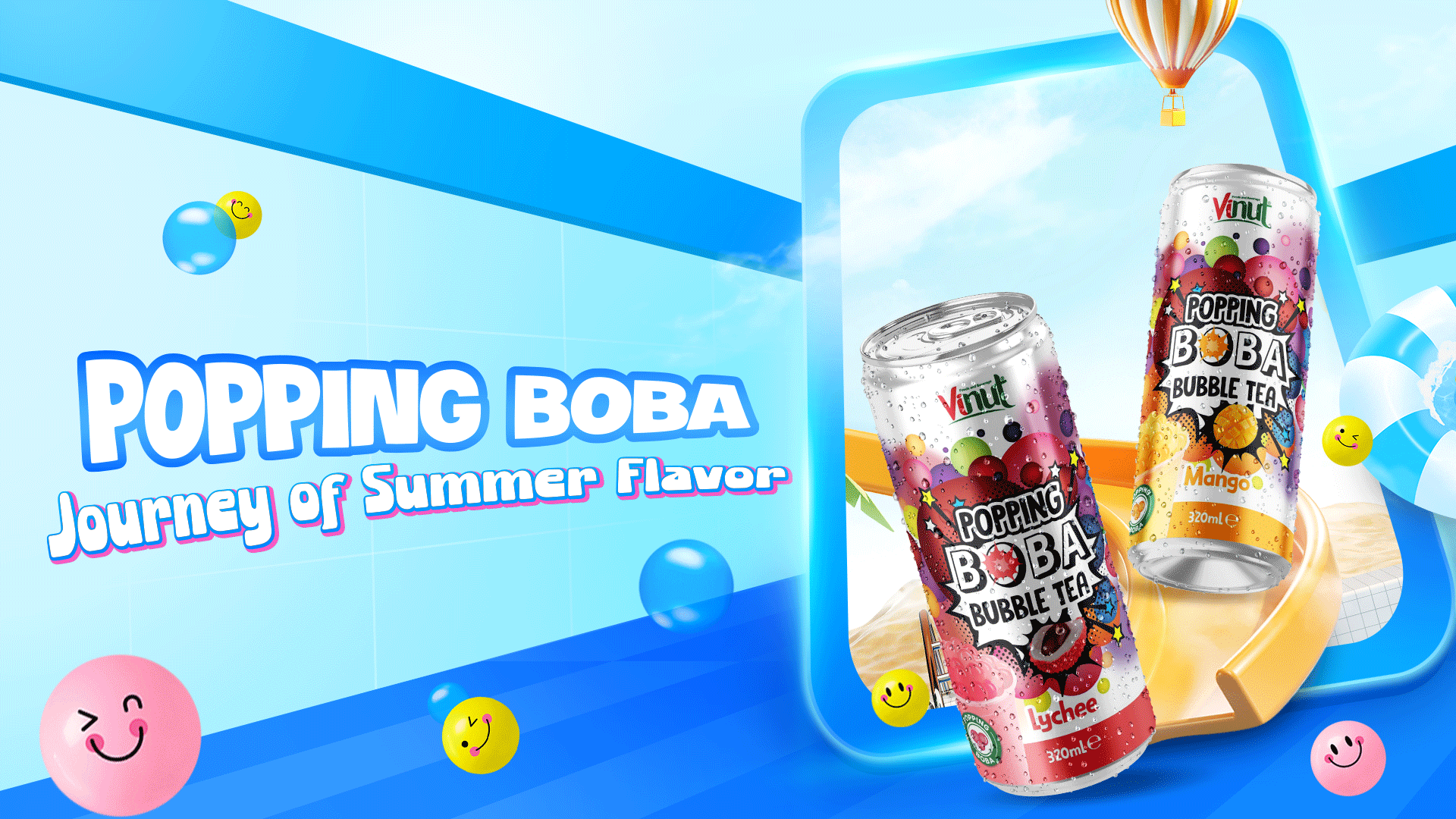 Wholesale Popping Boba Bubble Tea With Peach Flavor/no Sugar/low Fat ...