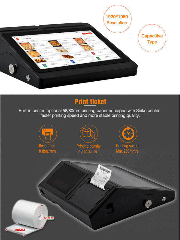 11.6inch Android 9.0 Desktop Pos Terminal With 80mm Printer For Restaurant Hcc-a1160, Android ...
