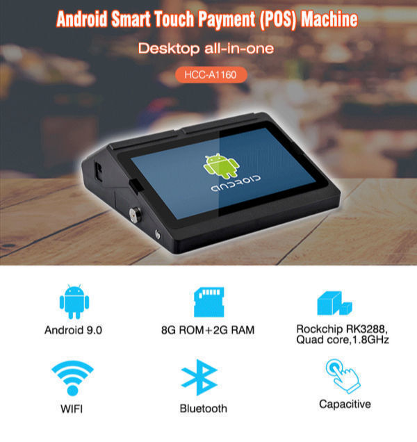 11.6inch Android 9.0 Desktop Pos Terminal With 80mm Printer For ...
