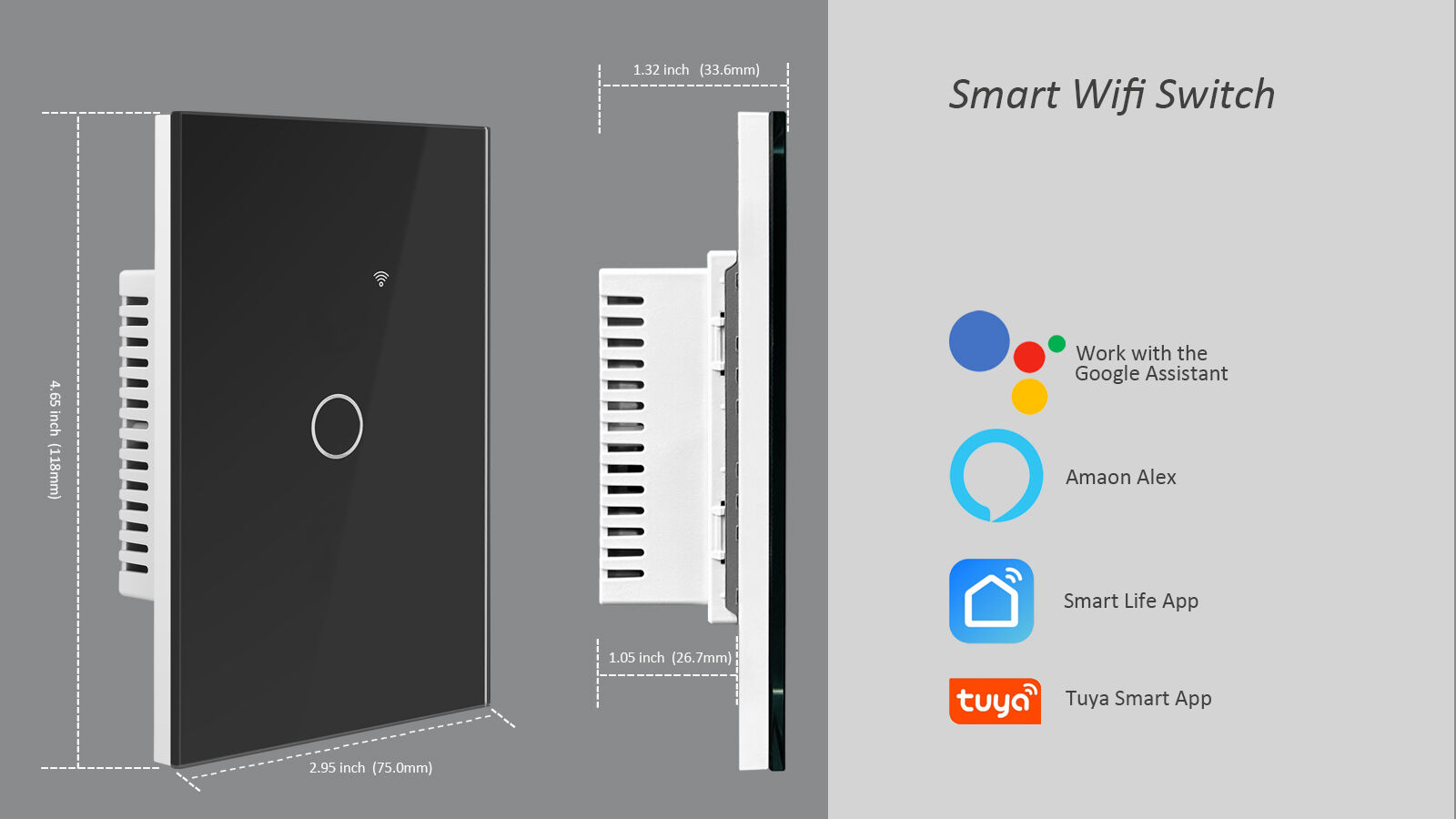 Fahint Wifi Smart Timer Switch With Neutral Wire , Glass Panel Work ...