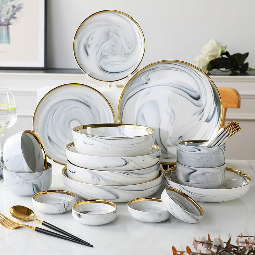 Luxury Hotel Restaurant Ceramic Dinner Plate Dinnerware Set Green Phnom ...