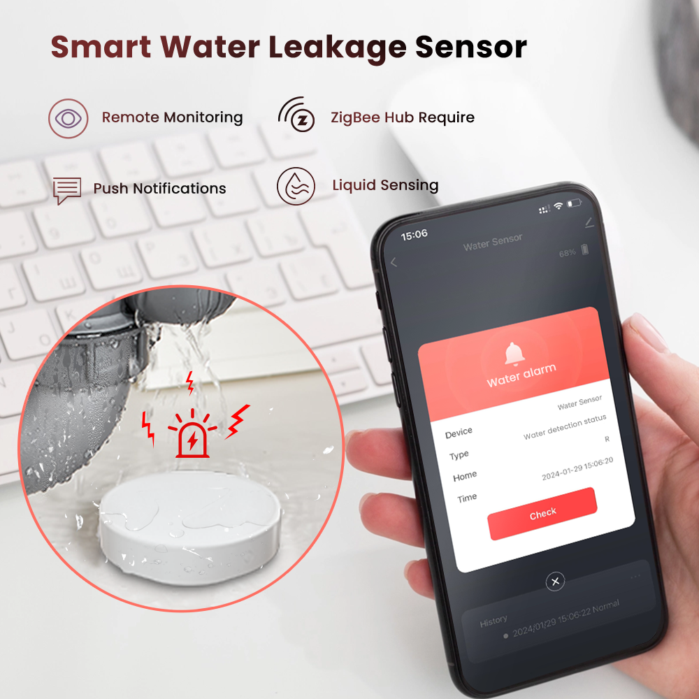 Avatto Smart Zigbee Water Leak Detector Ip67 Wireless Tuya Smart Water ...
