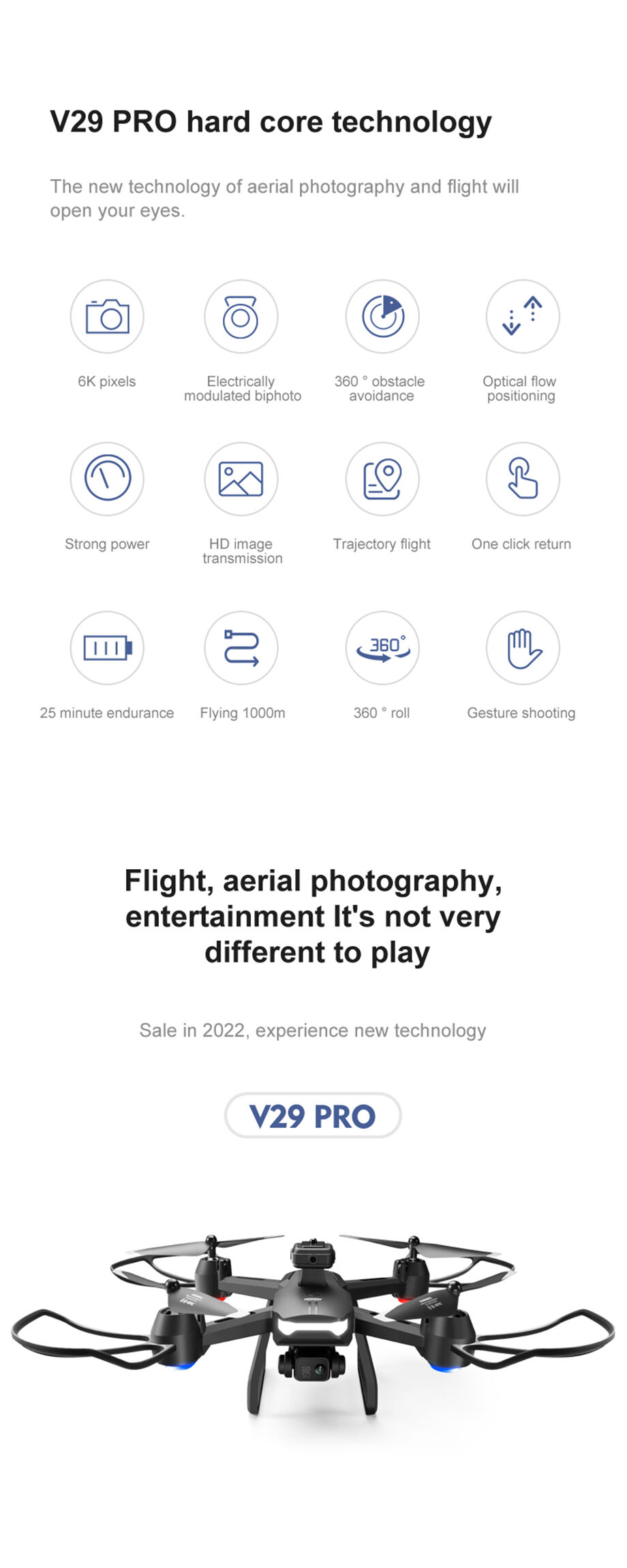 New V28 Cross Border Brushless Motor Drone Dual Aerial Photography High ...