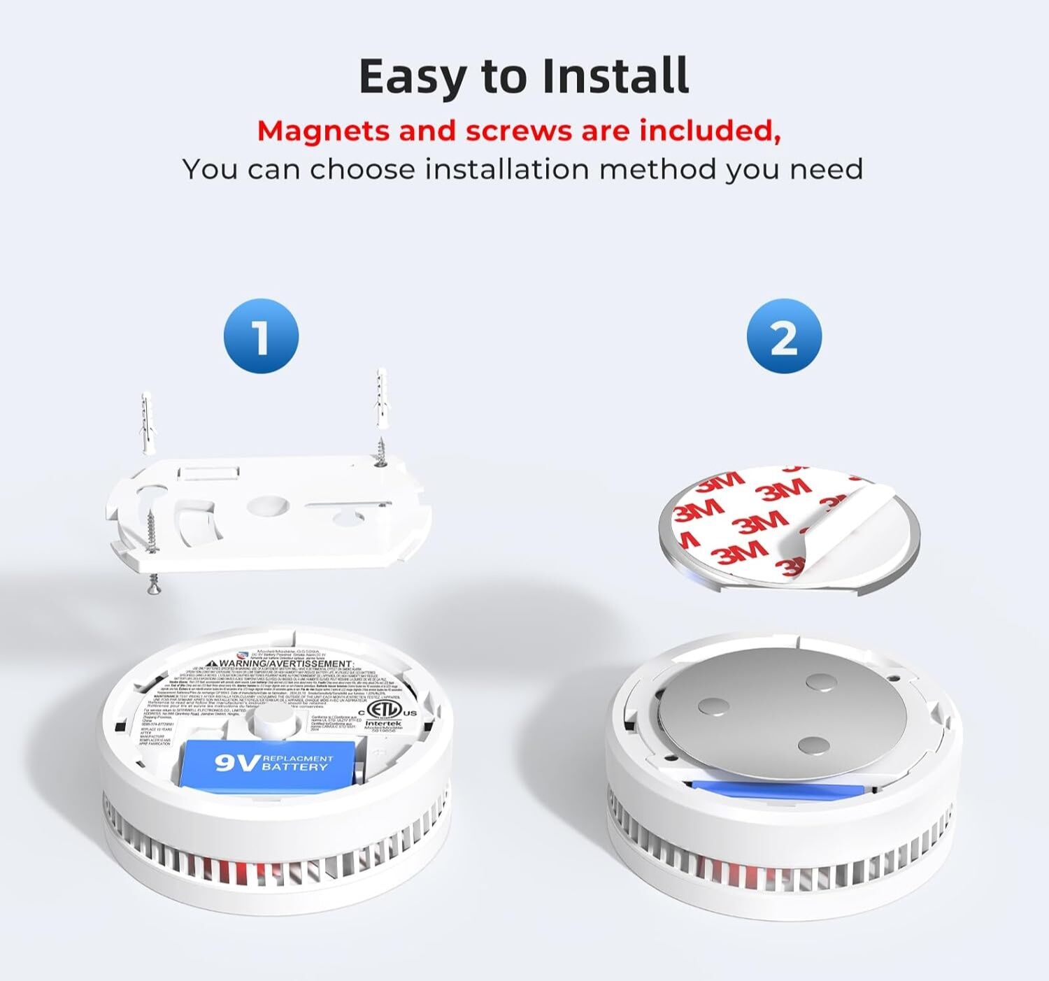 Siterwell Smoke Detector, 10 Year Product Life Fire Alarm With Magnetic, Etl Ul Smoke Alarm With ...