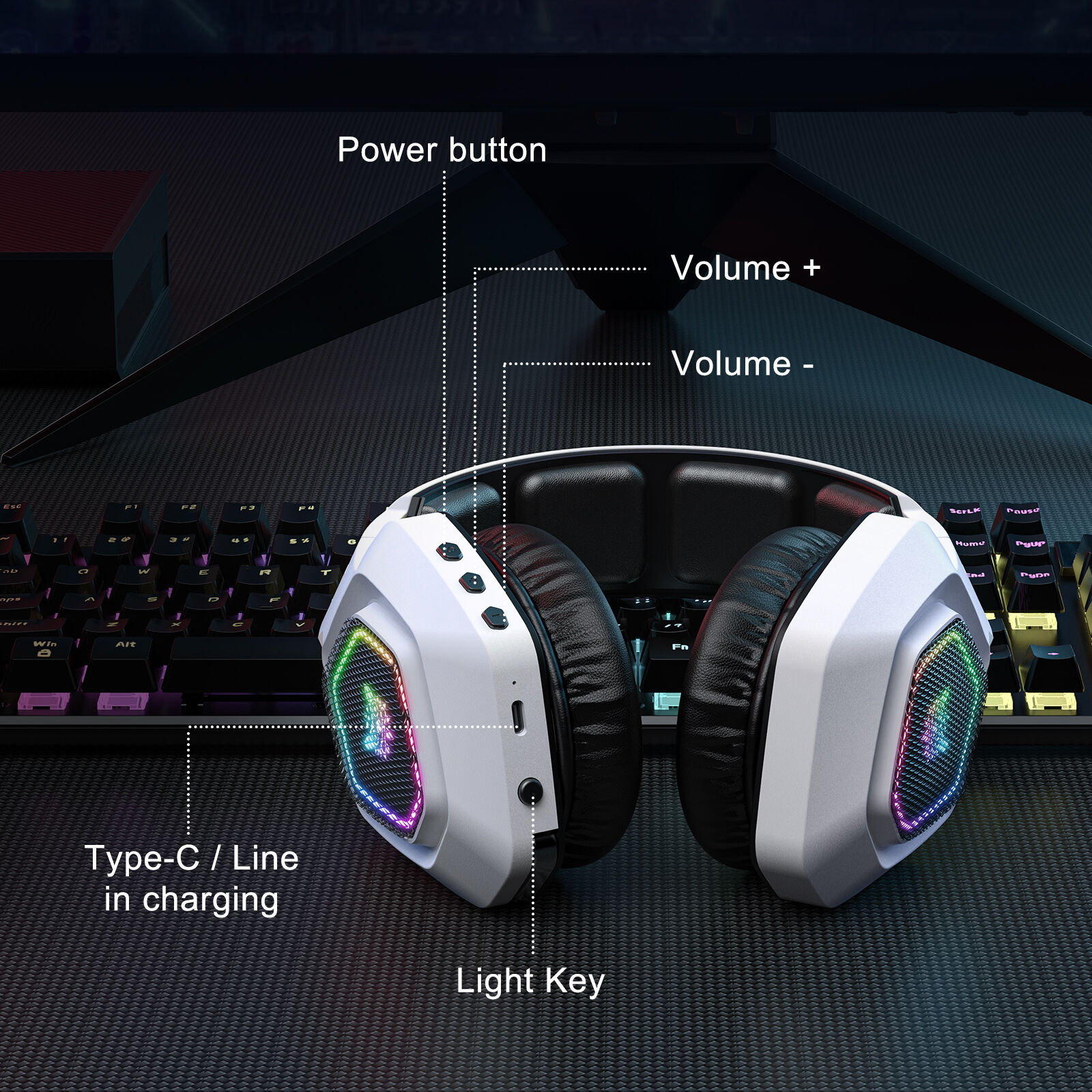 Onikuma Gt826 Top Tri-mode Metal Gaming Headset With Crystal Clear Mic ...