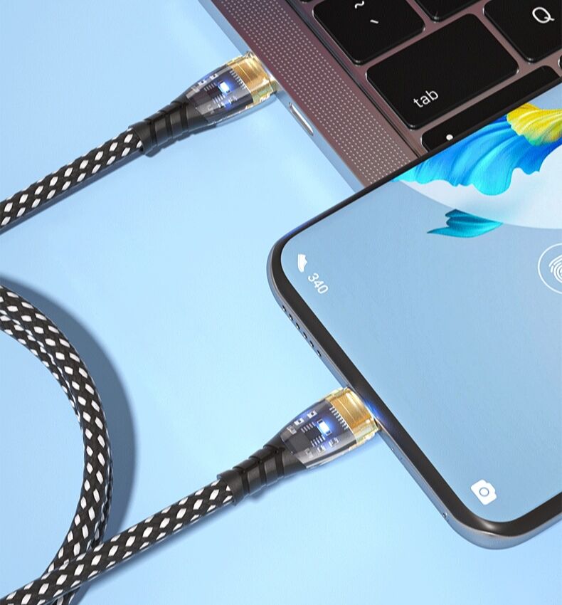 Laptop Pd Cable 60w Usb C To Usb C Lightning Power Cord Transparent ...