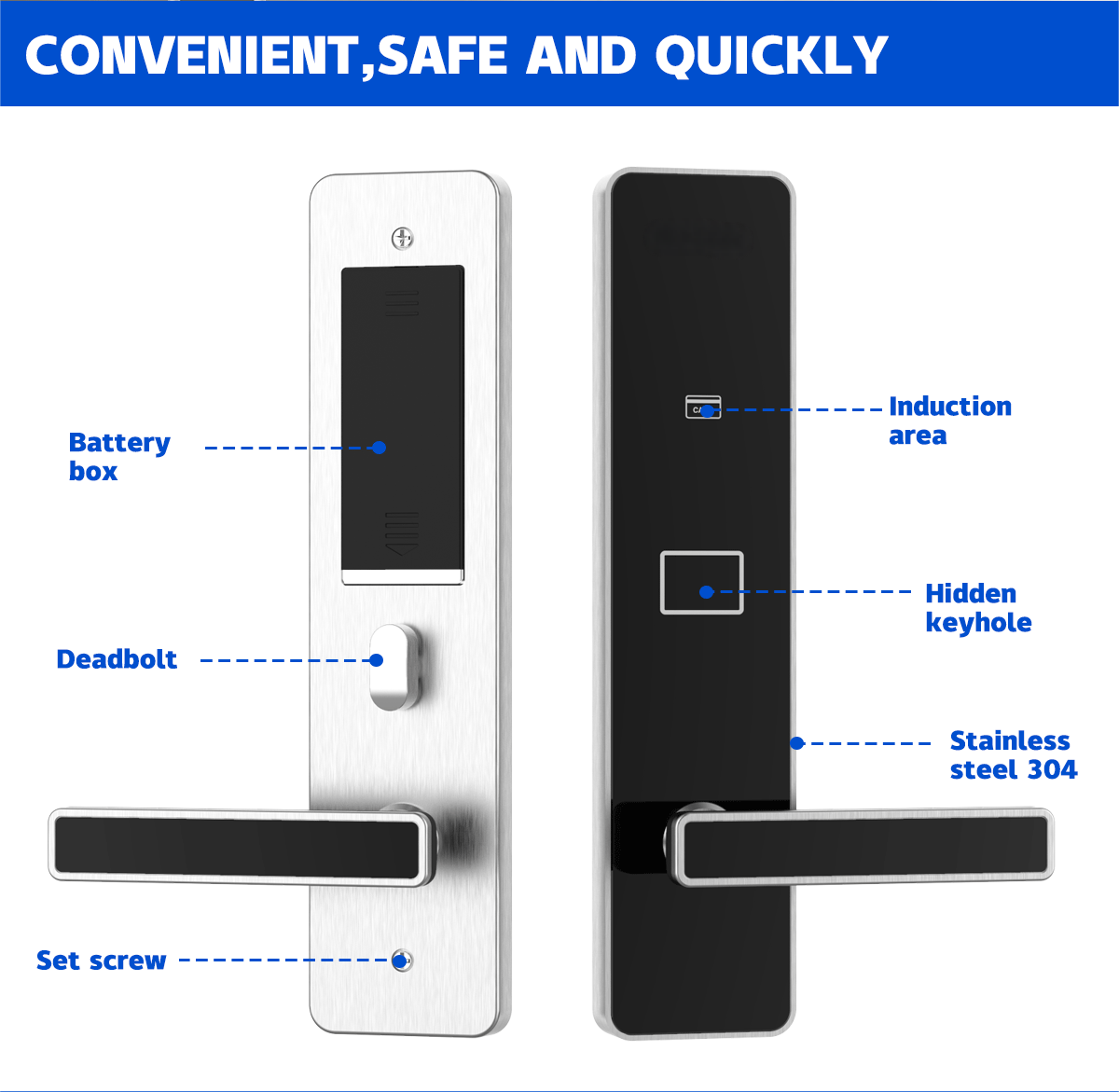 Smart Electronic Door Key Card Hotel Entry Lock With Key Security ...