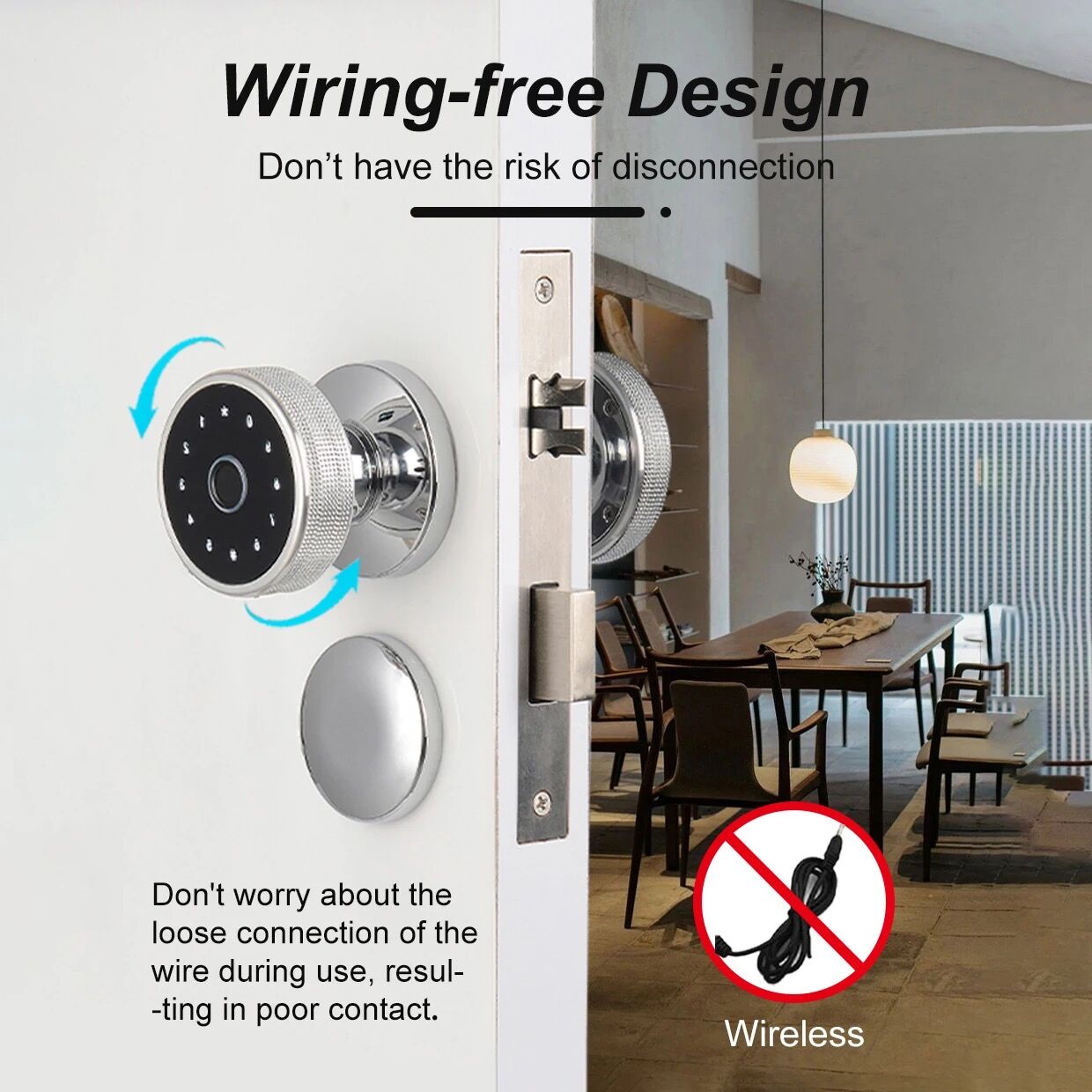 Biometric Fingerprint Doorlock Handle Wooden Aluminum Sliding Door Tuya ...