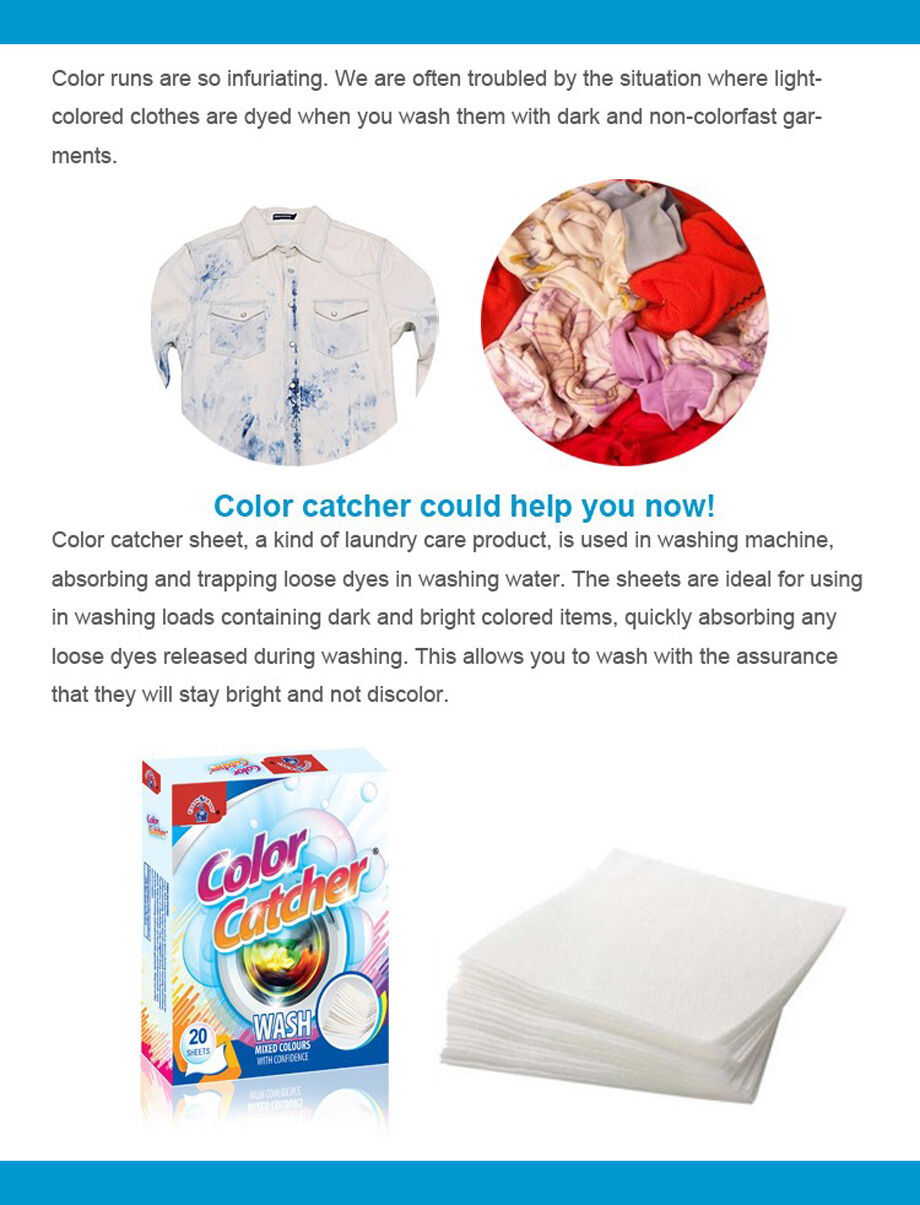 Factory Price Non Woven Color Catcher Sheet Washing Color Grabber Avoid ...