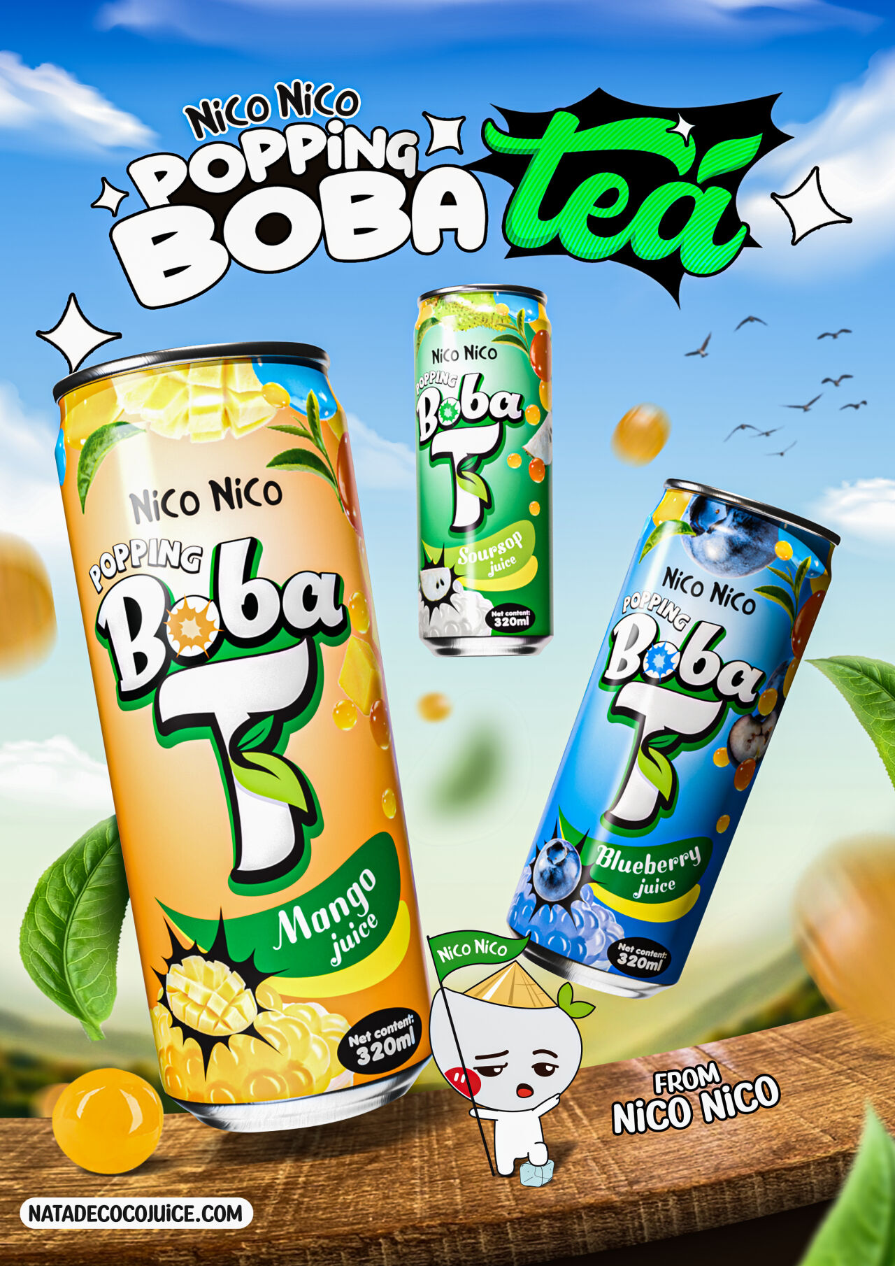 Wholesale 320ml Popping Boba Tea With Pineapple Flavor Canned Best Soft ...