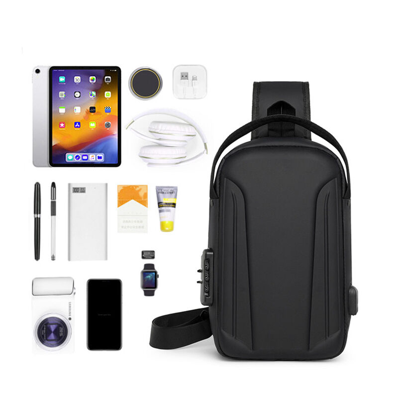 Hard Shell Sling Bag For Men, Water Resistant Crossbody Backpack With ...