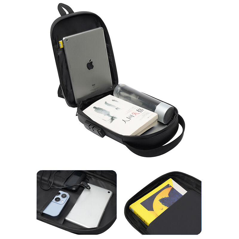 Hard Shell Sling Bag For Men, Water Resistant Crossbody Backpack With ...