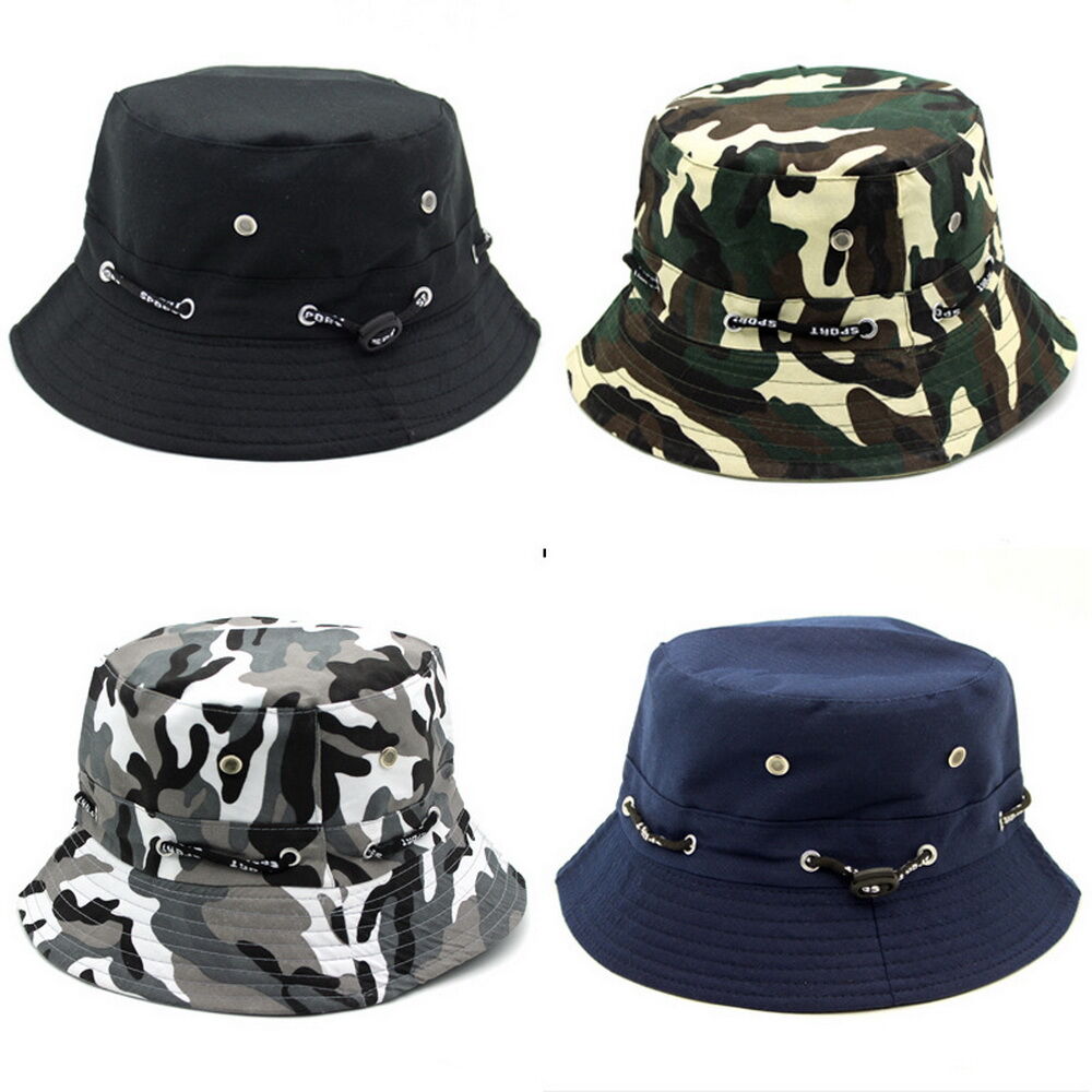 Wholesale Custom Unisex Cotton Black Adjustable Bucket Hats With Cord ...