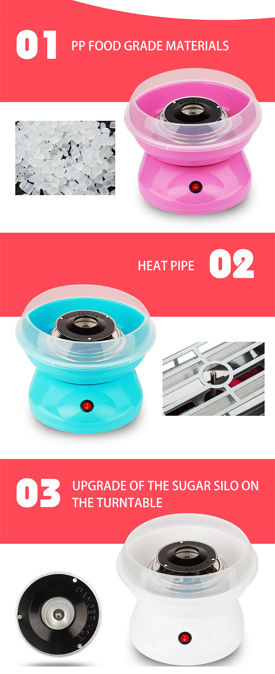 Electric Diy Sweet Cotton Candy Maker Portable Small Home Appliances ...