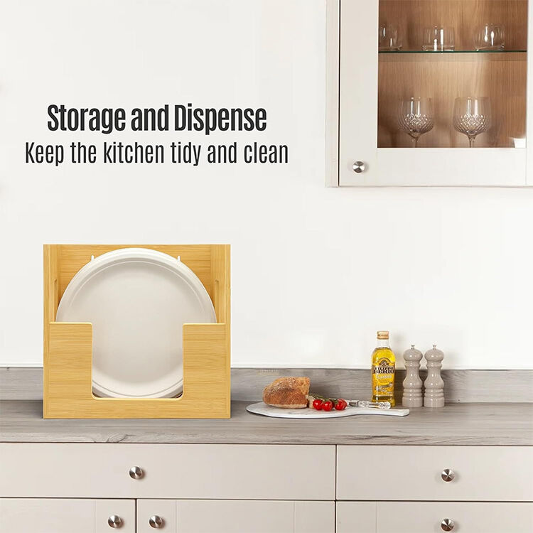 Legend New Arrival Bamboo Paper Plate Holder Paper Plate Dispenser ...