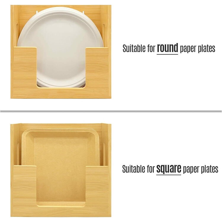 Legend New Arrival Bamboo Paper Plate Holder Paper Plate Dispenser ...