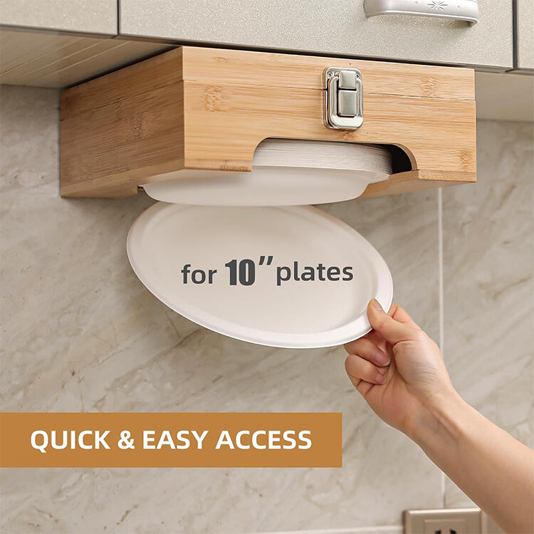 Legend Hot Selling Paper Plate Dispenser Bamboo Kitchen Counter ...
