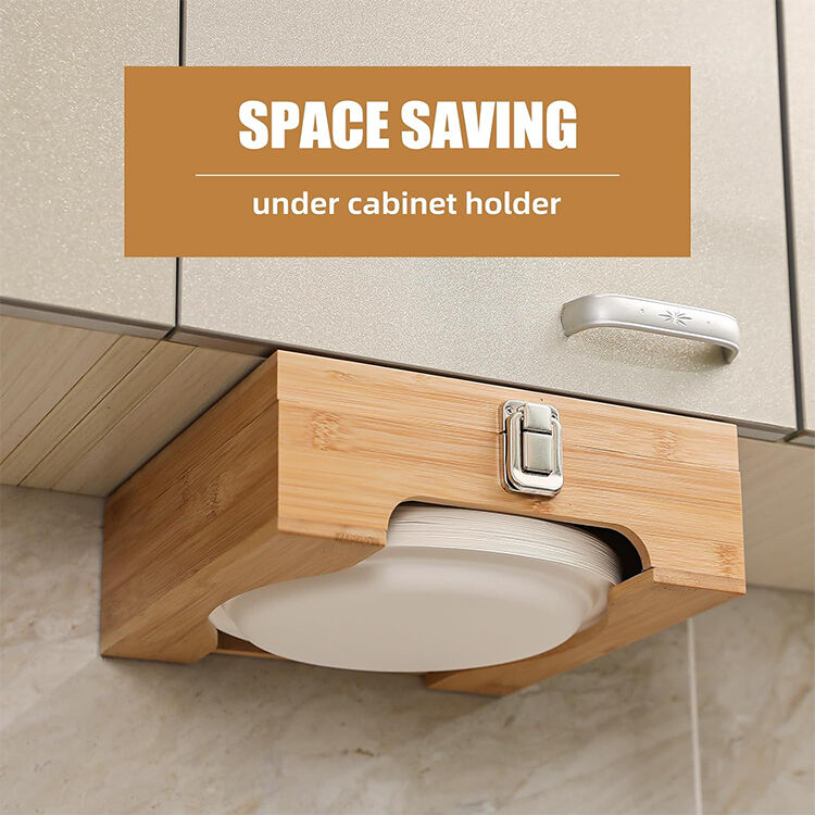 Legend Hot Selling Paper Plate Dispenser Bamboo Kitchen Counter ...