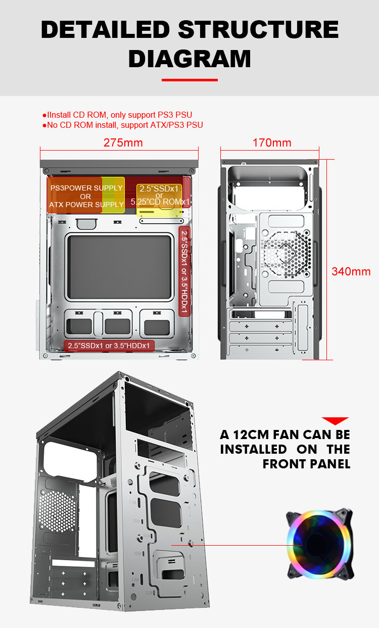 China Professional Supplier Abs Panel Casting Vertical Gaming Pc Office ...