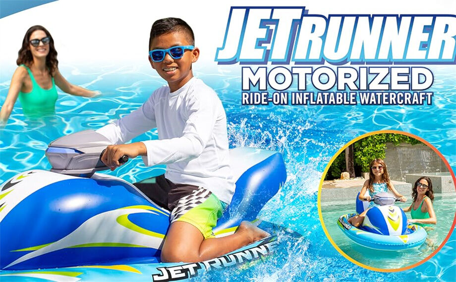 Inflatable Swimming Pool Floats Water Toy Kids Motorised Jet Ski With ...
