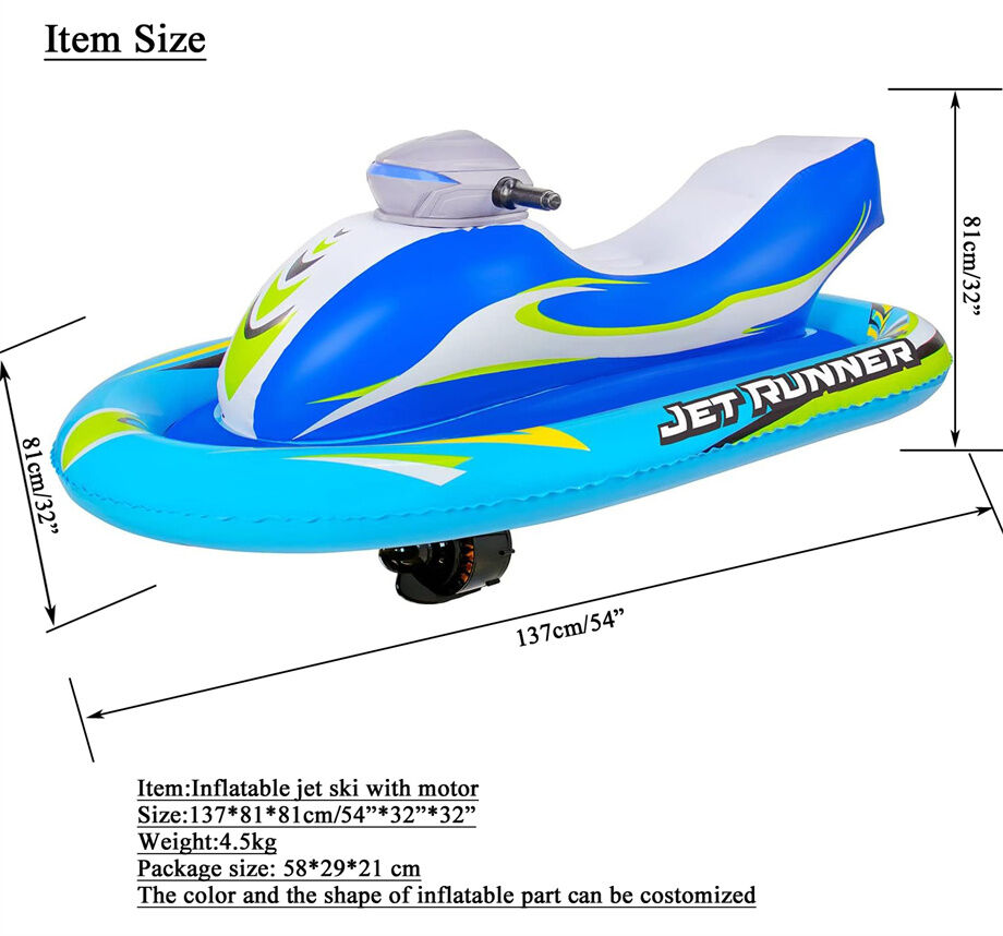 Inflatable Swimming Pool Floats Water Toy Kids Motorised Jet Ski With ...