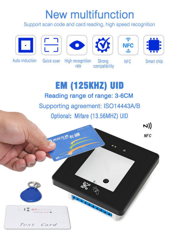 Wiegand/ttl/rs232/rs485 Scan Engine Id Card Qr Code Access Card Reader ...
