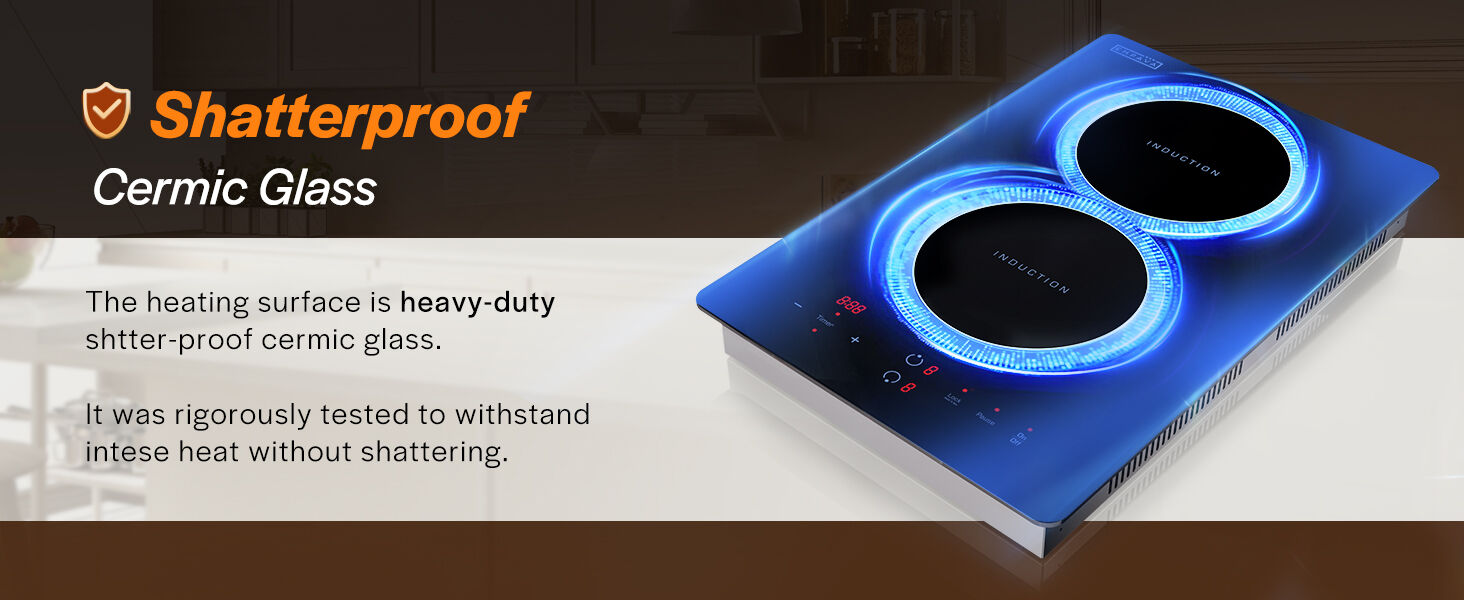 Electric Stove Induction Cooktop Vertical With 2 Burners Vitro Ceramic ...