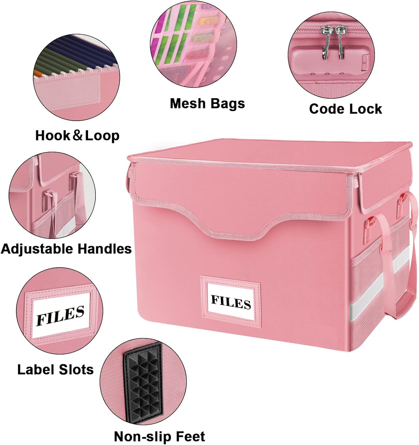 Fireproof File Storage Organizer Document Box With Lock Tab Inserts ...
