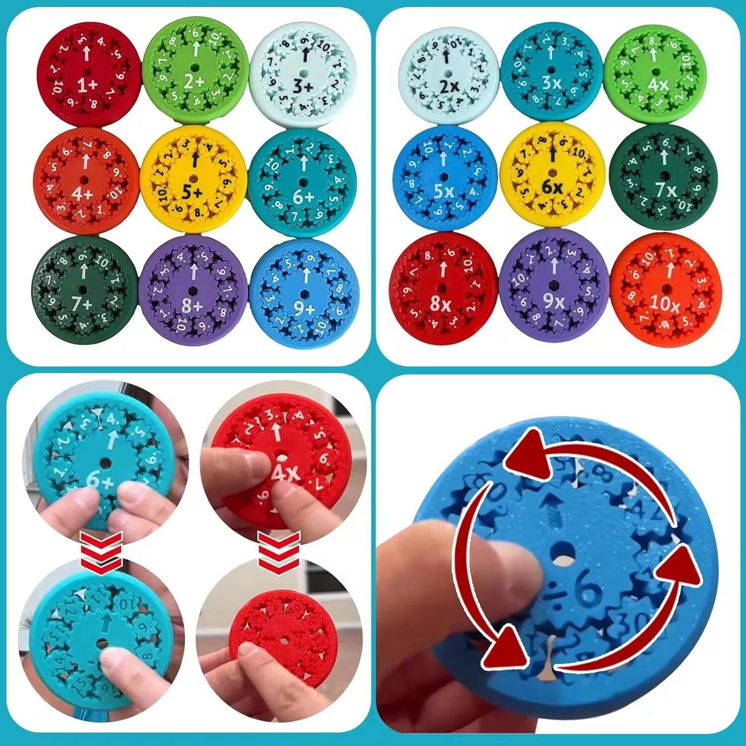 Math Fidget Spinner Children Counting Toys Kids Learning Early ...