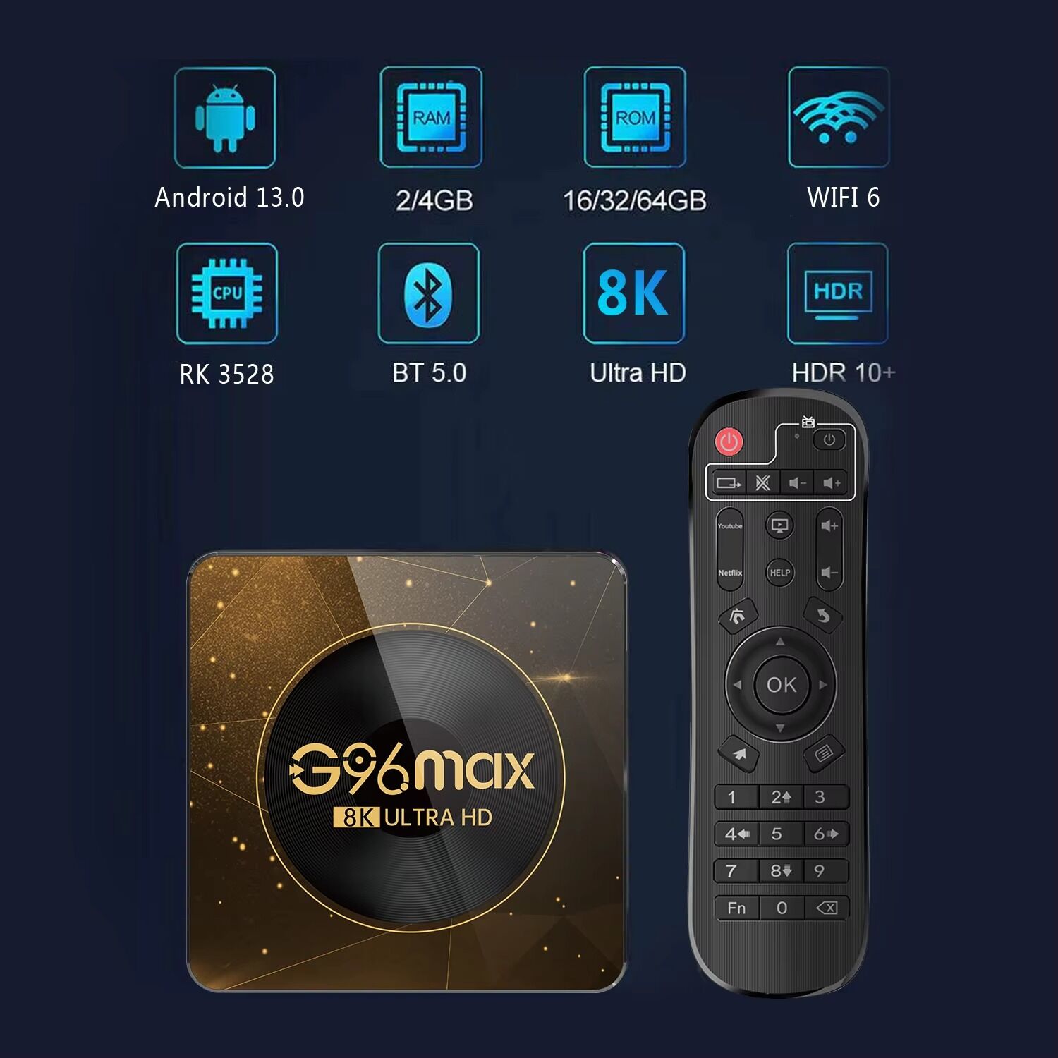 Tvbox G96 Max 8k Ultra Hd Tv Box Rk3528 8k 1080p Video Tv Receiver Wifi ...