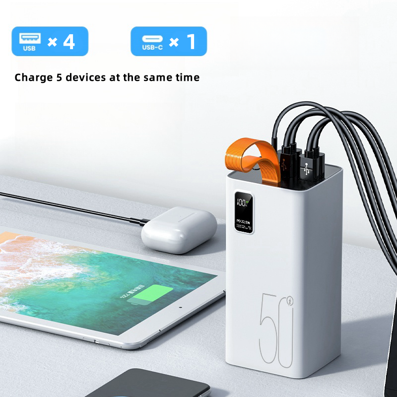 Sale High Capacity 4 Usb+type-c Output 50000 Mah Power Pack 22.5w Fast ...