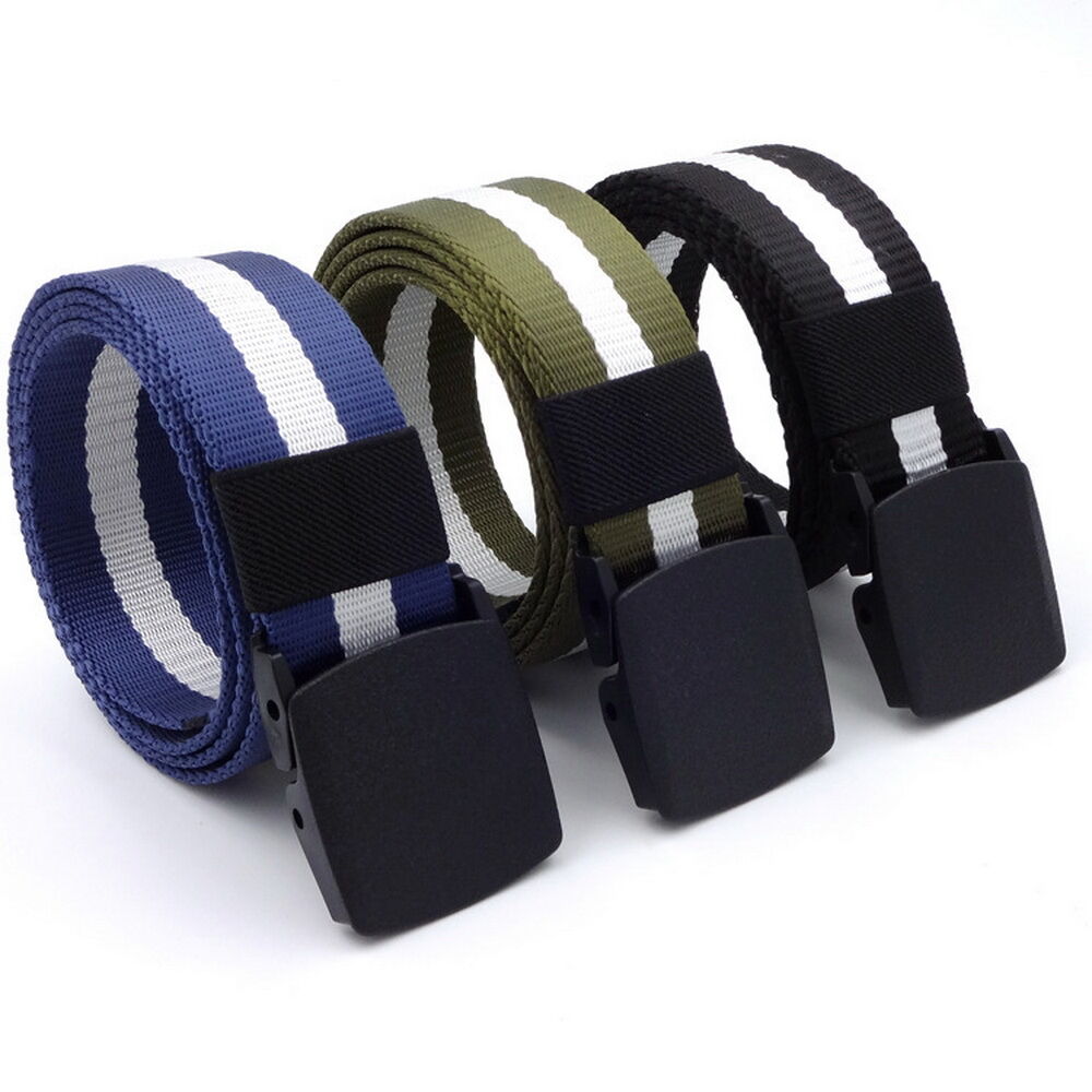 Custom Men's Fabric Belt Nylon Canvas Webbing With Alloy Automatic ...