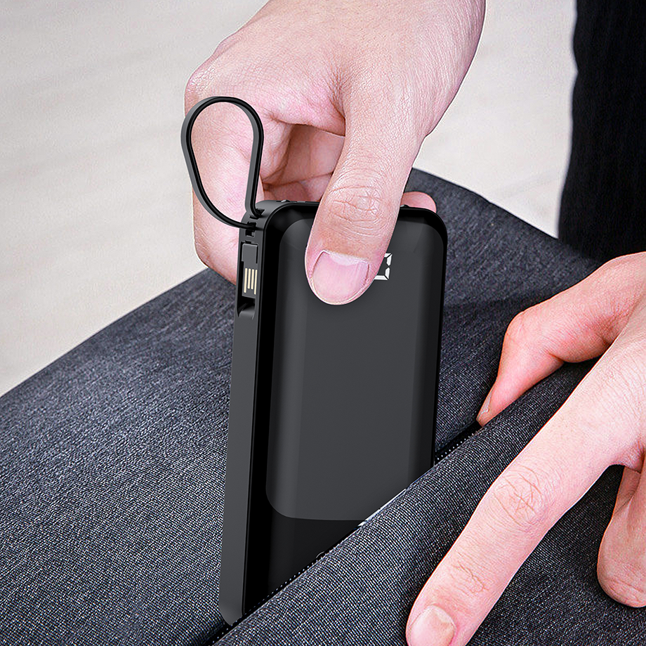 Factory Price High Capacity 20000mah Power Bank With Build-in Cables ...