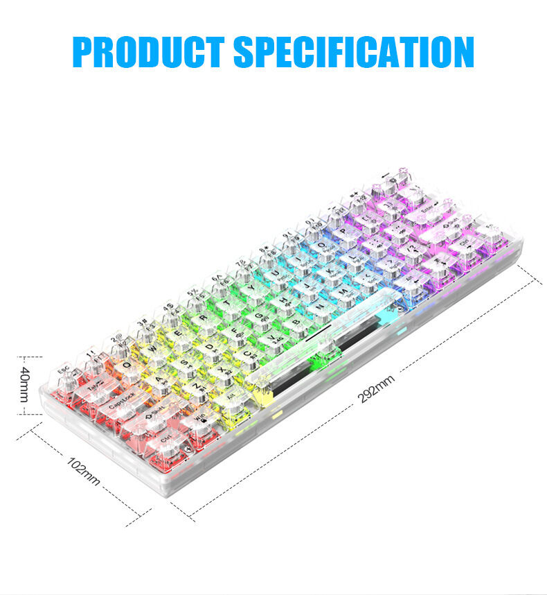 Factory Direct High Quality China Wholesale Hot Sale Transparent Bluetooth Wireless Mechanical ...