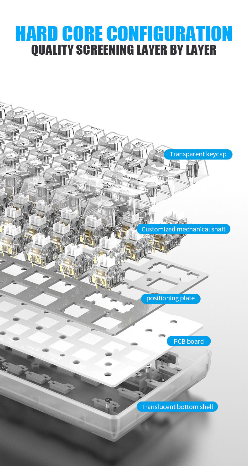 Factory Direct High Quality China Wholesale Hot Sale Transparent Bluetooth Wireless Mechanical ...