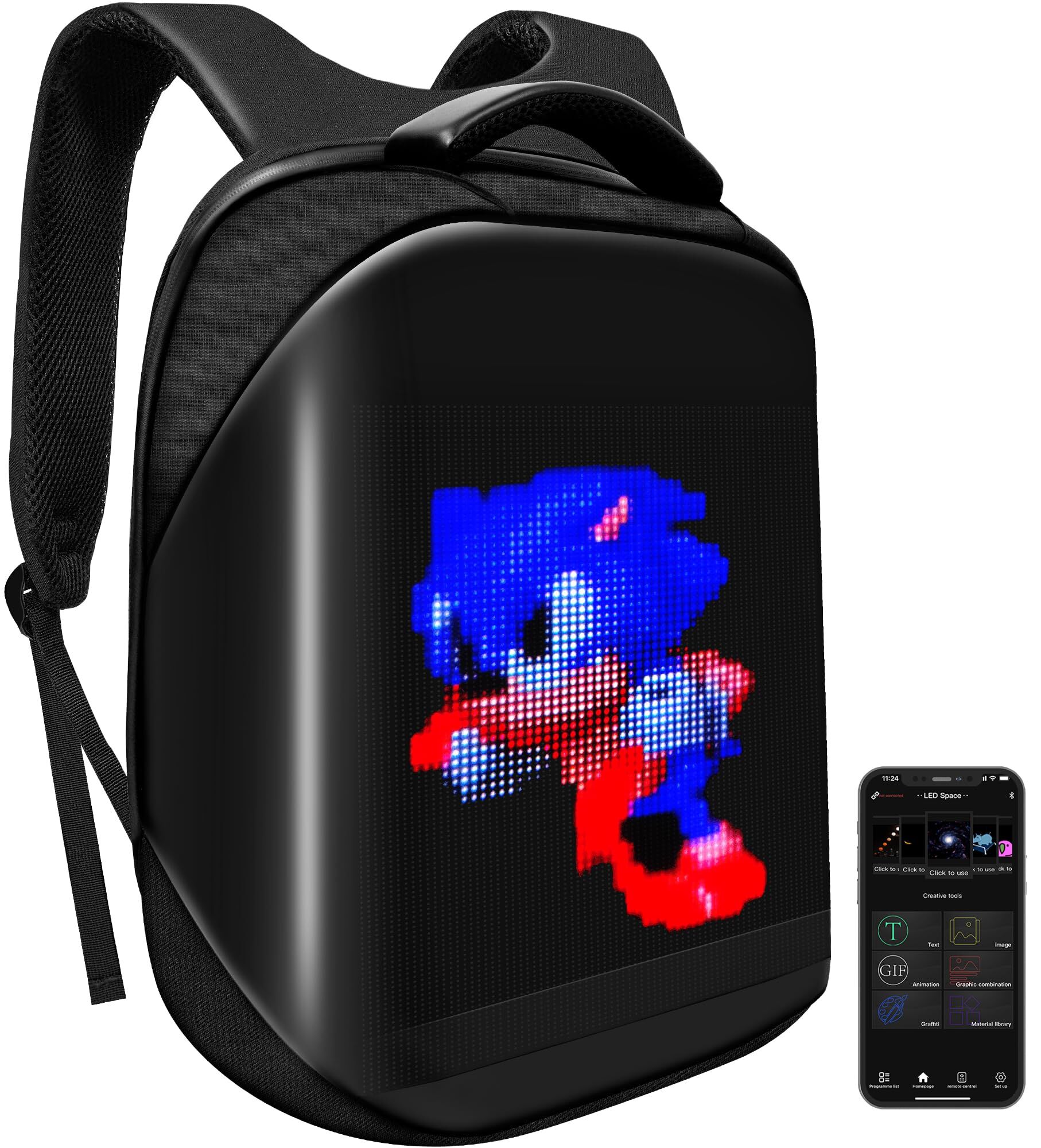 Oem Programmable Full Color Screen Waterproof Backpack Birthday Gift ...