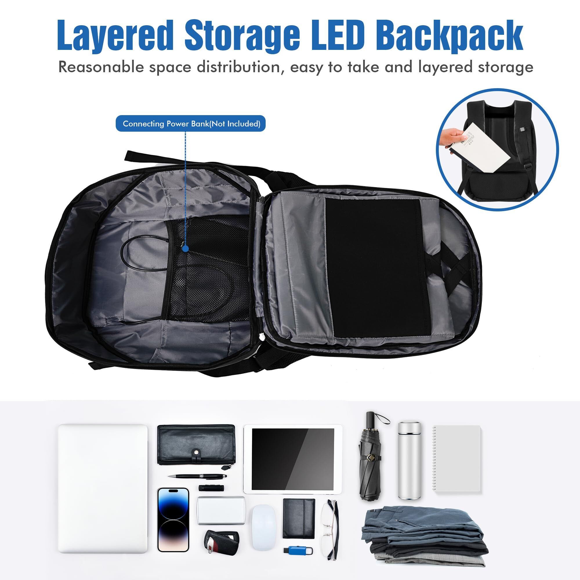 Oem Programmable Full Color Screen Waterproof Backpack Birthday Gift ...