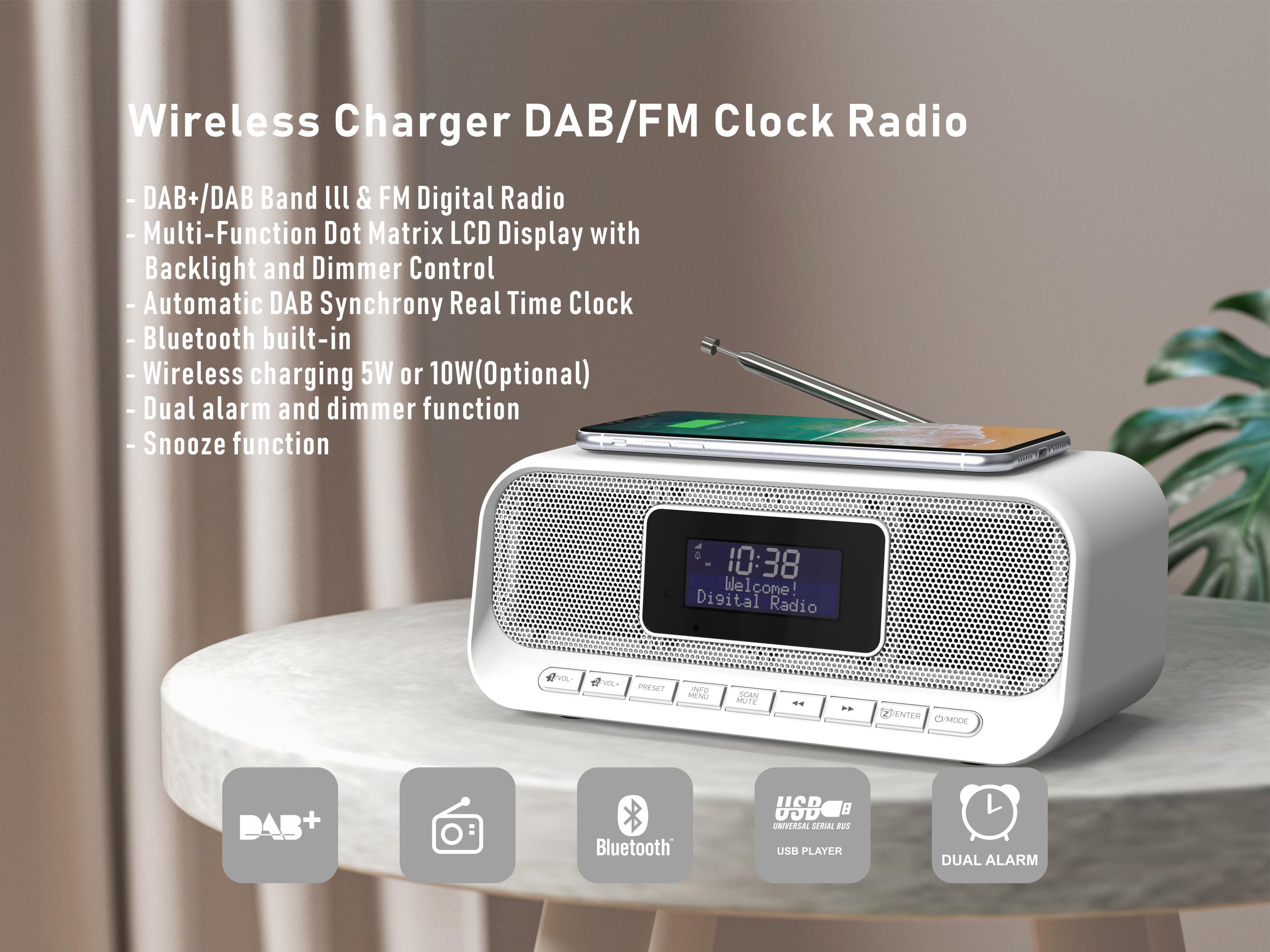 2024 New Best Gift Clock Wireless Charger With Bluetooth Speaker ...