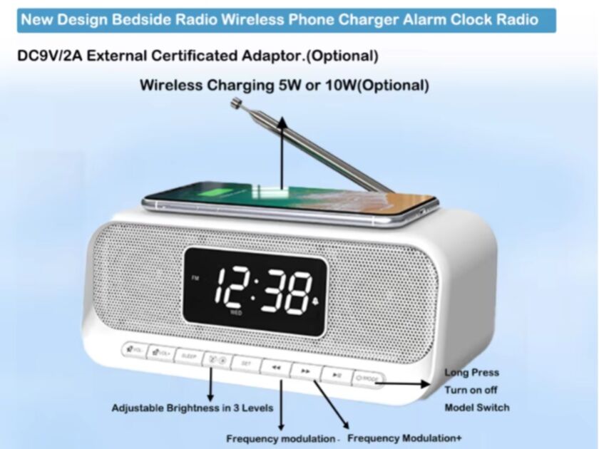 2024 New Best Gift Clock Wireless Charger With Bluetooth Speaker ...