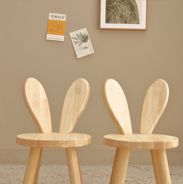 Solid Wood Bunny Stool Household Small Stool Simple Children's Stool ...
