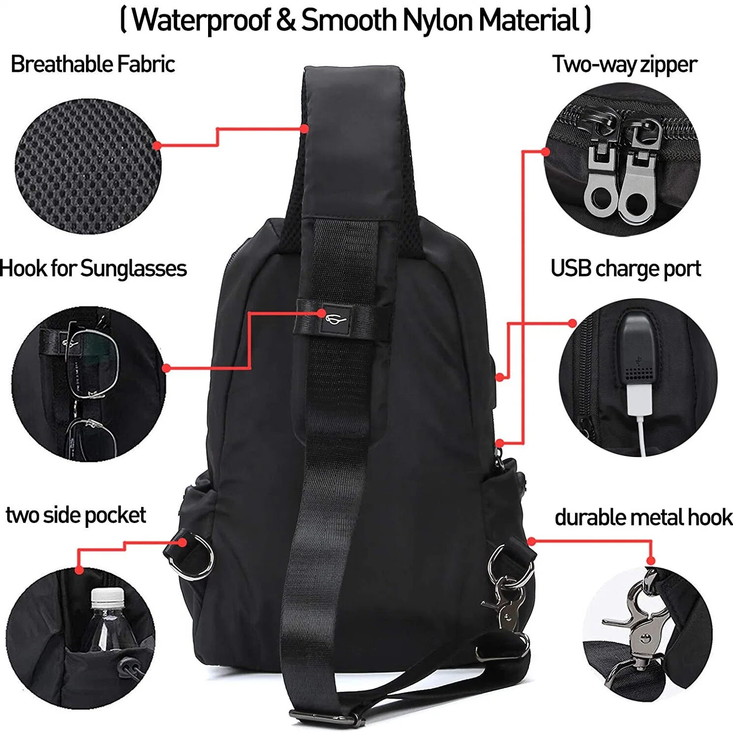 Outdoor Sling Bag Sling Bags For Men Travel Crossbody Bag For Hiking ...