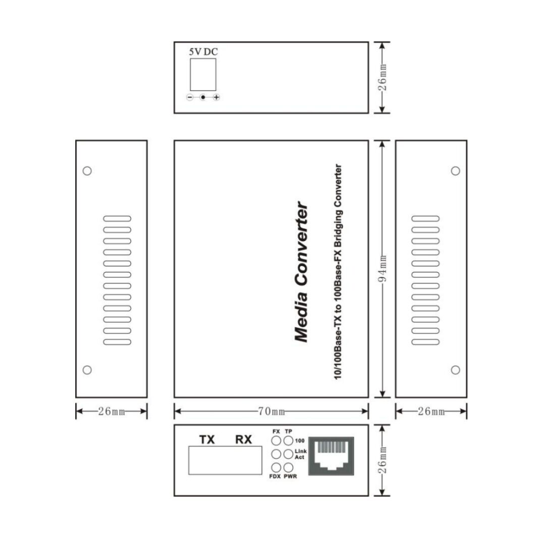 Advanced Network Features Fiber Optic Transceiver Including Auto ...