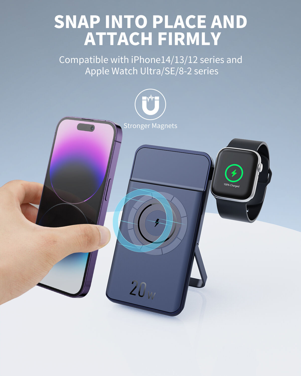 Mp01 2 In 1 Magnetic Power Bank 10000mah Pd 20w Quick Charging, Power Bank, Wireless Power Bank ...